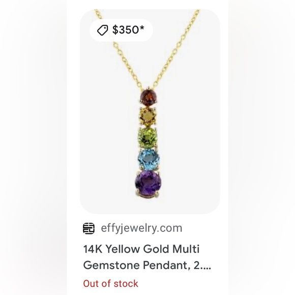 Effy | Jewelry | Effy 4k Yellow Gold Multi Gemstone Pendant Yellow Gold ...